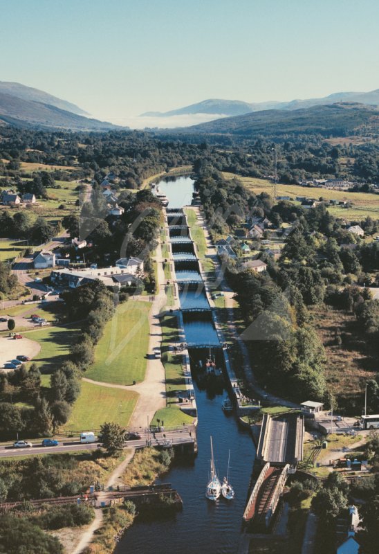 Neptune's Staircase, Banavie, Fort William From Air Postcard (V Std CB)