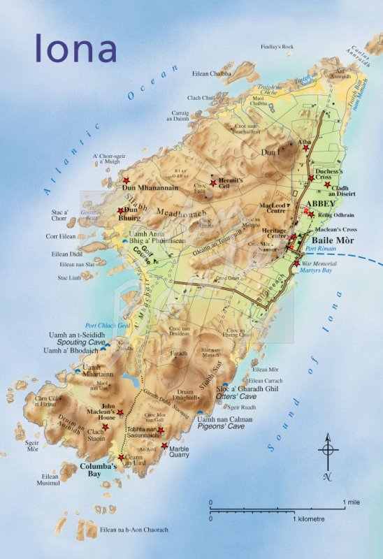 Map of Iona Postcard (V Std CB)