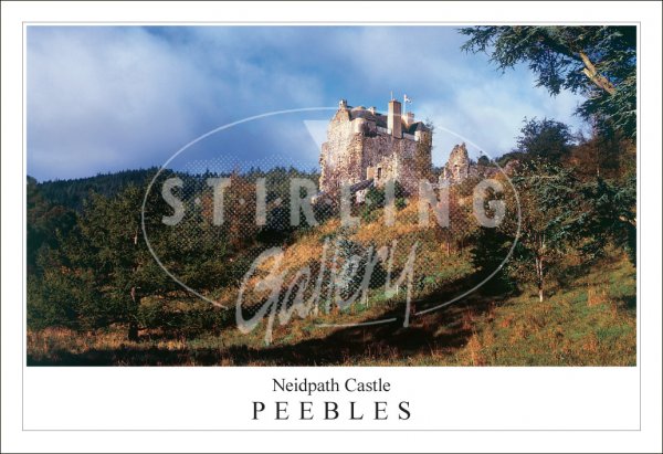Neidpath Castle - Peebles Postcard (H SG)