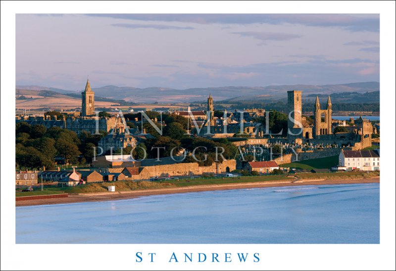 St Andrews, Longshot of Town Postcard (H std IM)